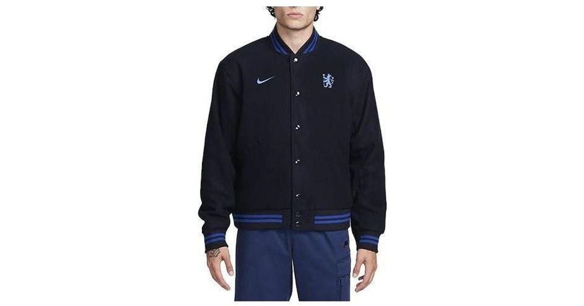 Nike Chelsea Fc Football Varsity Jacket in Blue for Men | Lyst