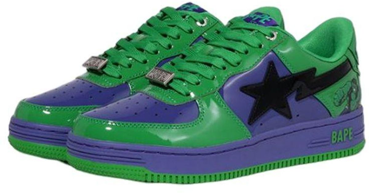 A Bathing Ape Bape Marvel X Bapesta 'hulk' in Green | Lyst