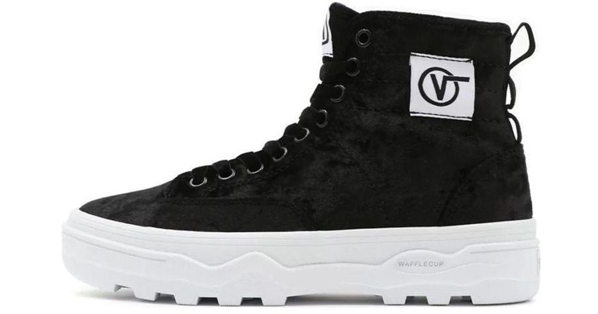 Vans Crushed Velvet Sentry Wc in Black for Men | Lyst