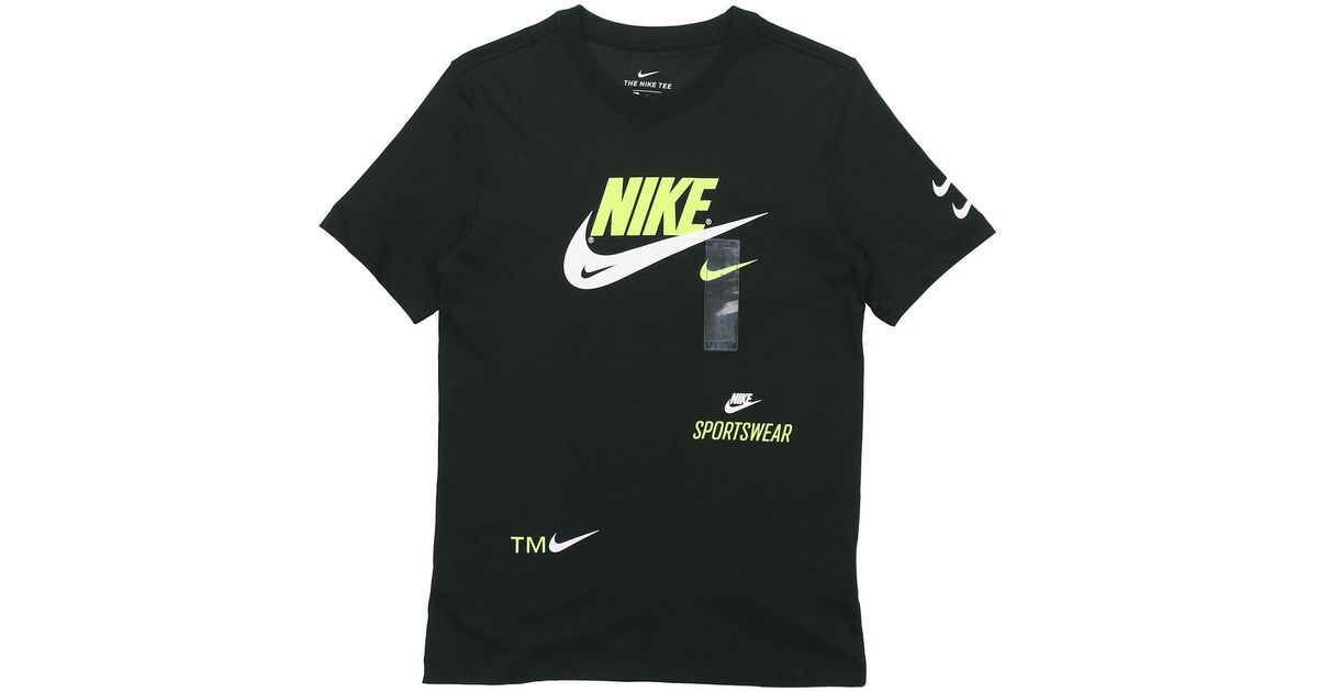 Nike Alphabet Logo Sports Short Sleeve in Black for Men | Lyst