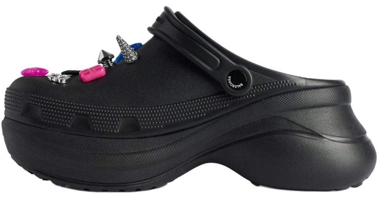 Balenciaga (Wmns) X Crocs Platform Mule With Jibbitz' in Black | Lyst