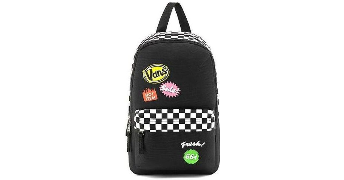 Vans Checkerboard Logo Backpack in Black | Lyst