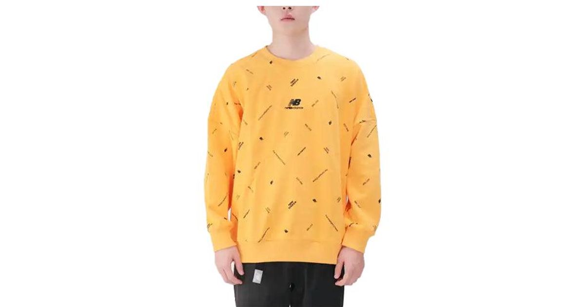 New Balance Alphabet Full Print Pullover Round Neck in Yellow for Men ...