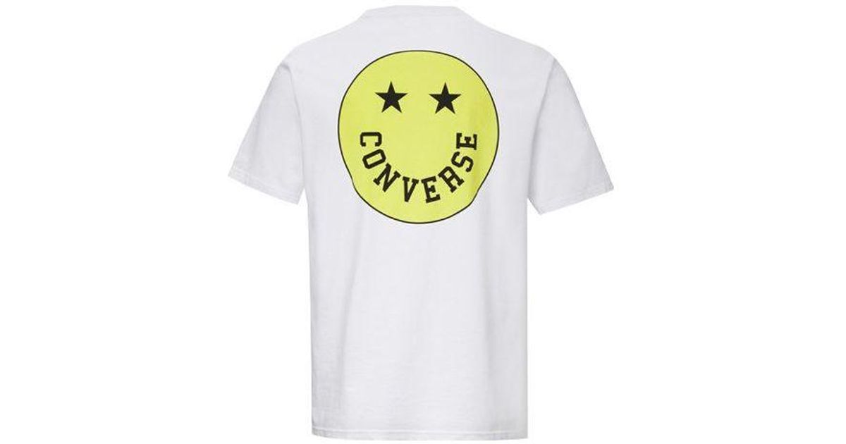 Converse Smiling Face Pattern Sports Short Sleeve in White for Men ...