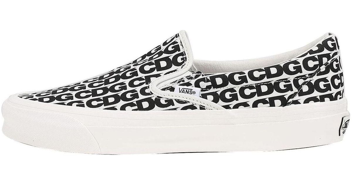 Vans Comme Des Garcons X Og Classic Slip-On 'Cdg Print in White for Men ...