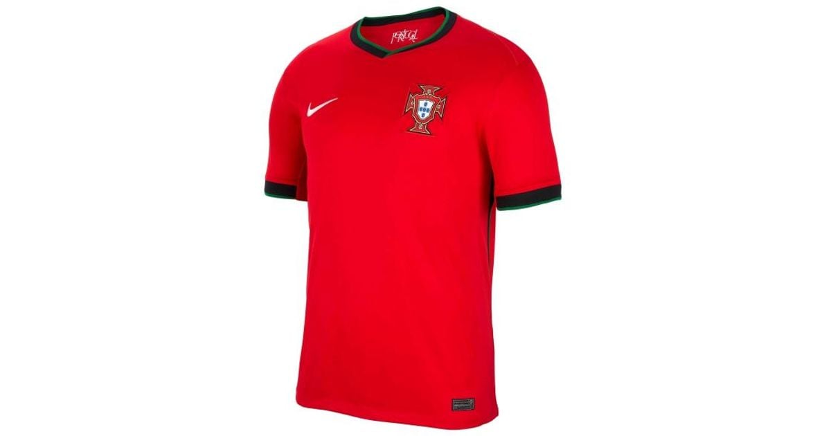 Nike Portugal 24/25 Stadium Home Replica Soccer Jersey in Red for Men ...