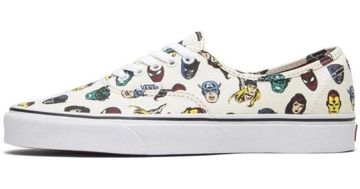 Vans Marvel X Authentic 'Marvel Heads' in White for Men | Lyst