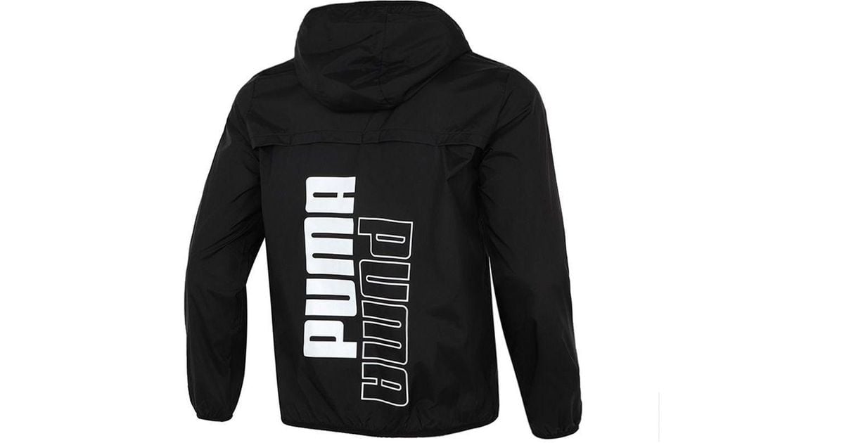 PUMA Athleisure Casual Sports Windproof Running Woven Jacket in Black ...