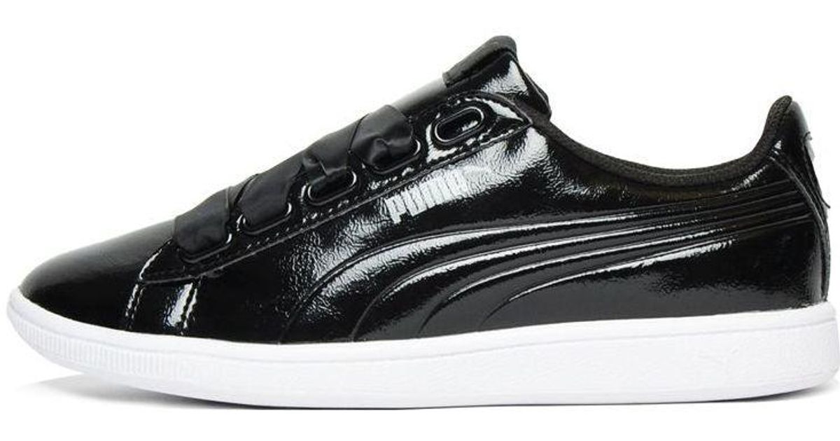PUMA (Wmns) Vikky Ribbon Patent in Black | Lyst
