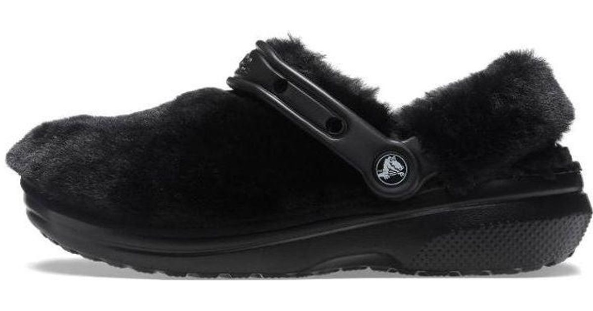 Crocs™ Classic Fur Sure Slip On Clogs in Black for Men | Lyst UK