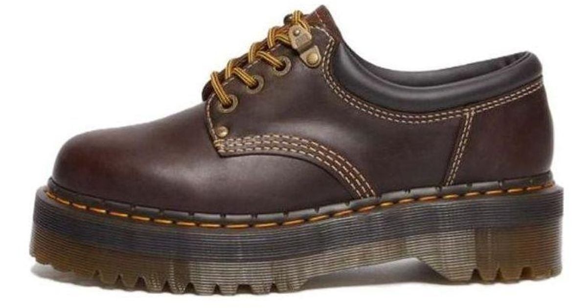 Dr. Martens 8053 Arc Crazy Horse Leather Platform Shoes 'Dark' in Brown ...