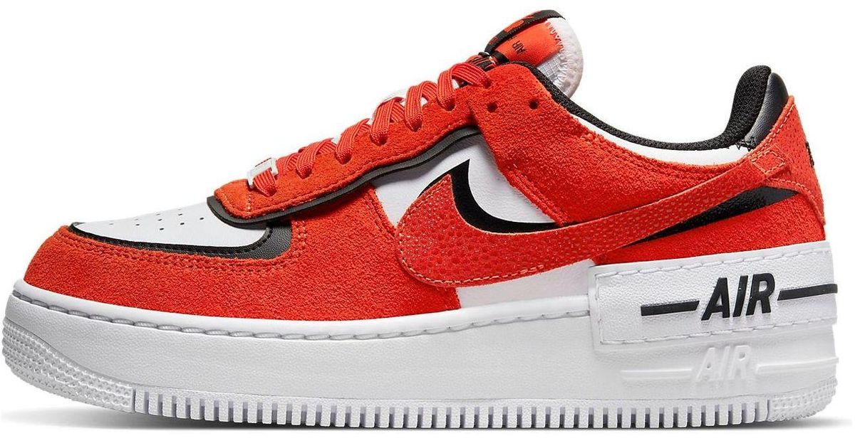 Nike (Wmns) Air Force 1 Shadow 'Cracked Leather in Red | Lyst