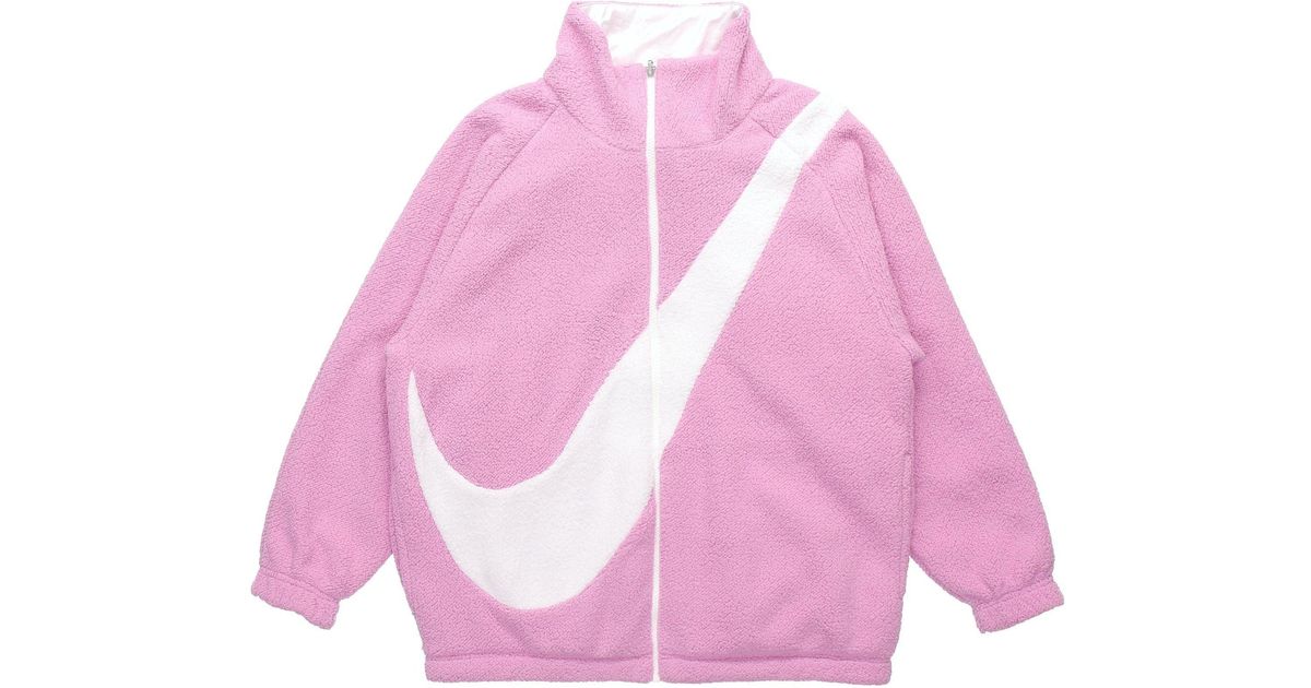Nike Large Logo Casual Reversible Jacket in Pink | Lyst