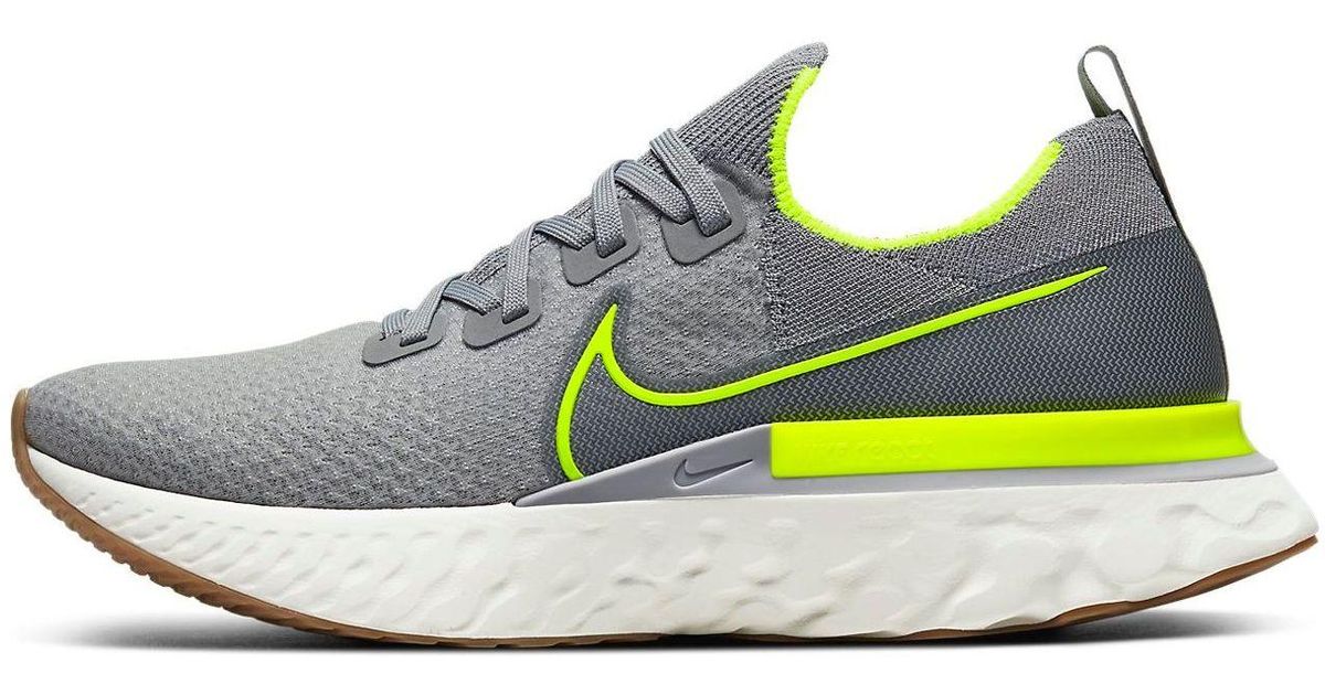 Nike React Infinity Run Flyknit 'Particle Volt' in Grey for Men | Lyst UK