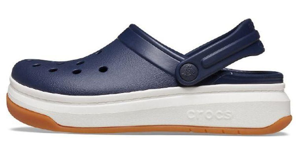 Crocs™ Band Full Force Thick Sole Sandals Blue White | Lyst