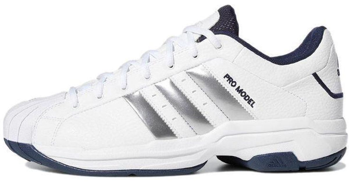 adidas Pro Model 2G Low Metallic' in White for Men | Lyst