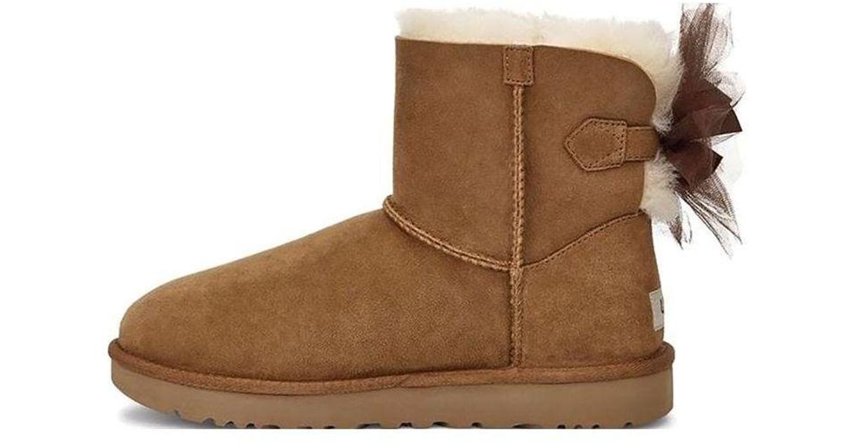 UGG (Wmns) Mini Bailey Tulle Bow in Brown | Lyst