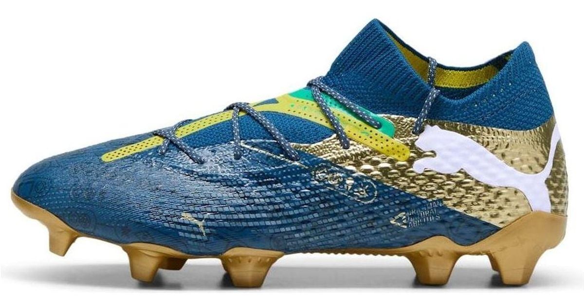 PUMA S Future 7 Ultimate Firm Ground Football Boots Blue/yellow/gold 9 ...