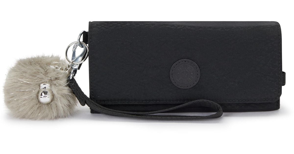 Kipling Rubi Large Printed Wristlet Wallet Python Embossed in Black ...