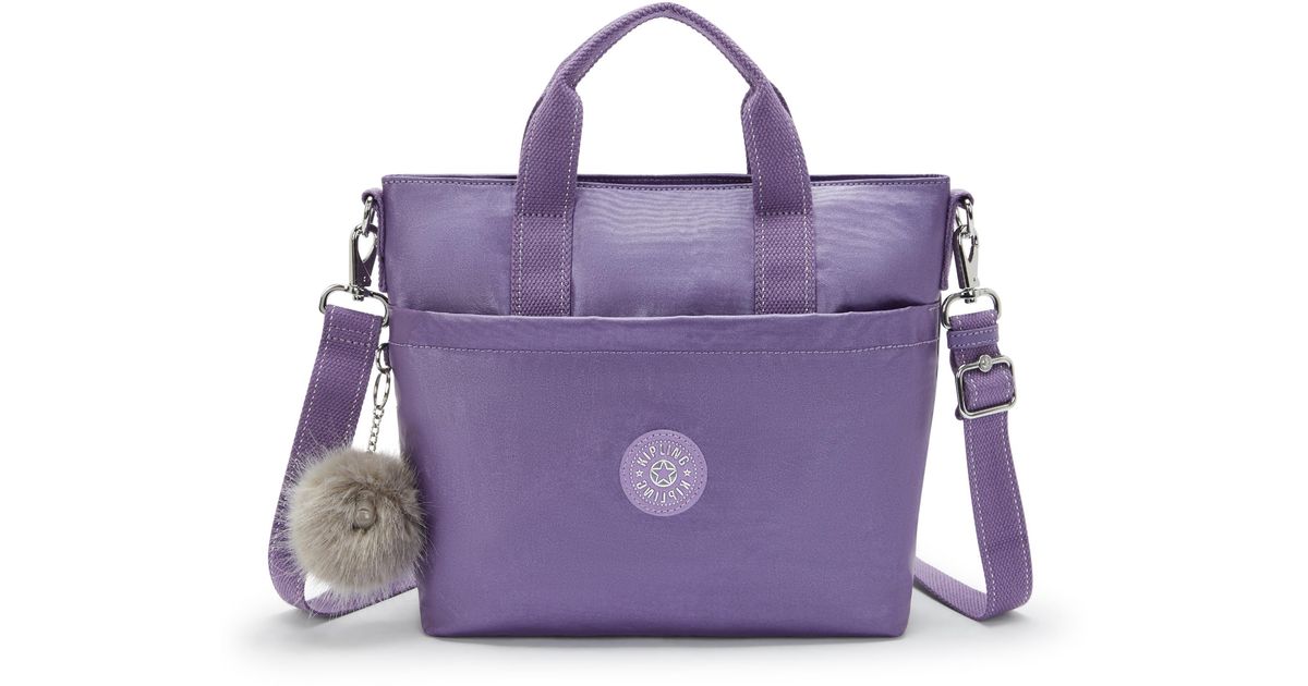 Kipling Tote Zamora Metallic Mauve Small in Purple | Lyst UK