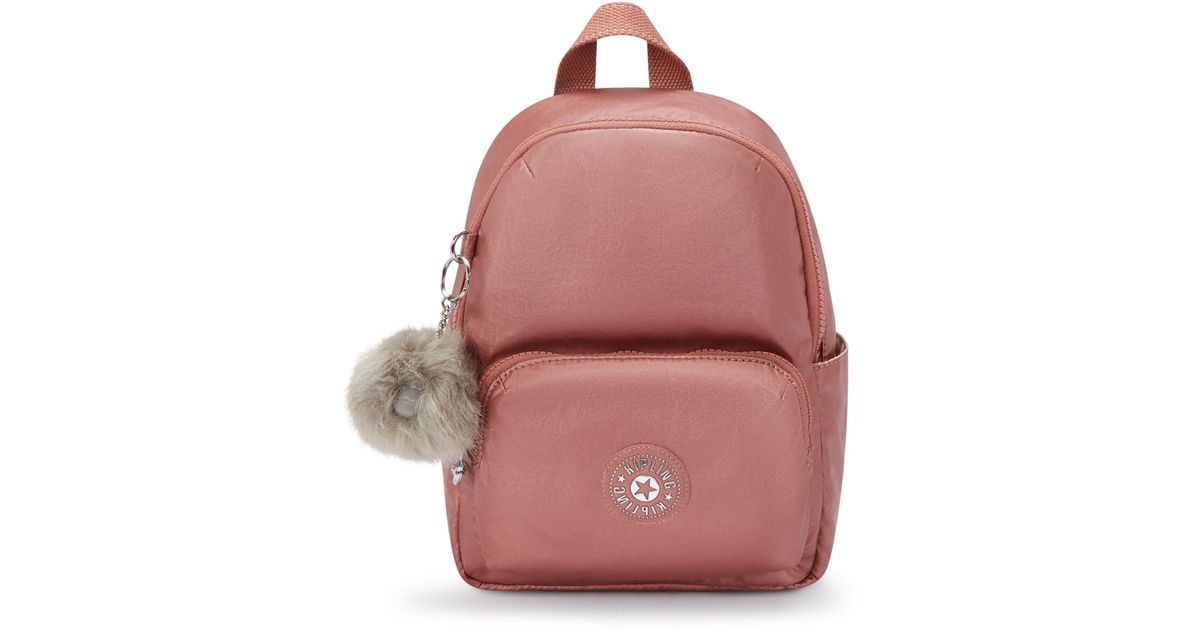 Kipling Backpack Zinna Metallic Maple Small in Pink | Lyst UK
