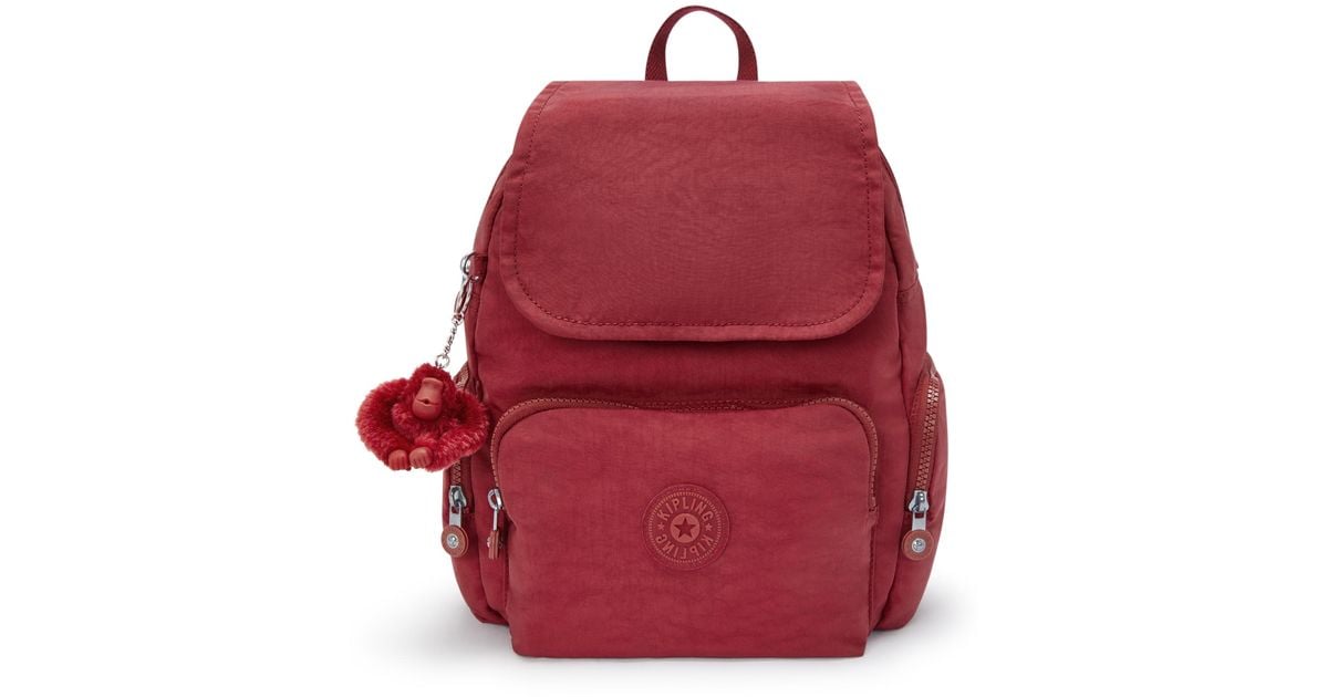 Kipling Backpack City Zip S Wine Small in Red | Lyst UK