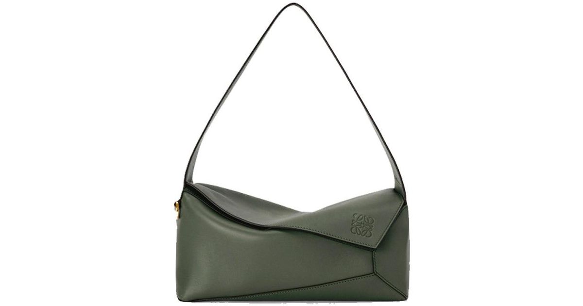 Loewe Leather Khaki Puzzle Hobo Bag In Olive Green Lyst