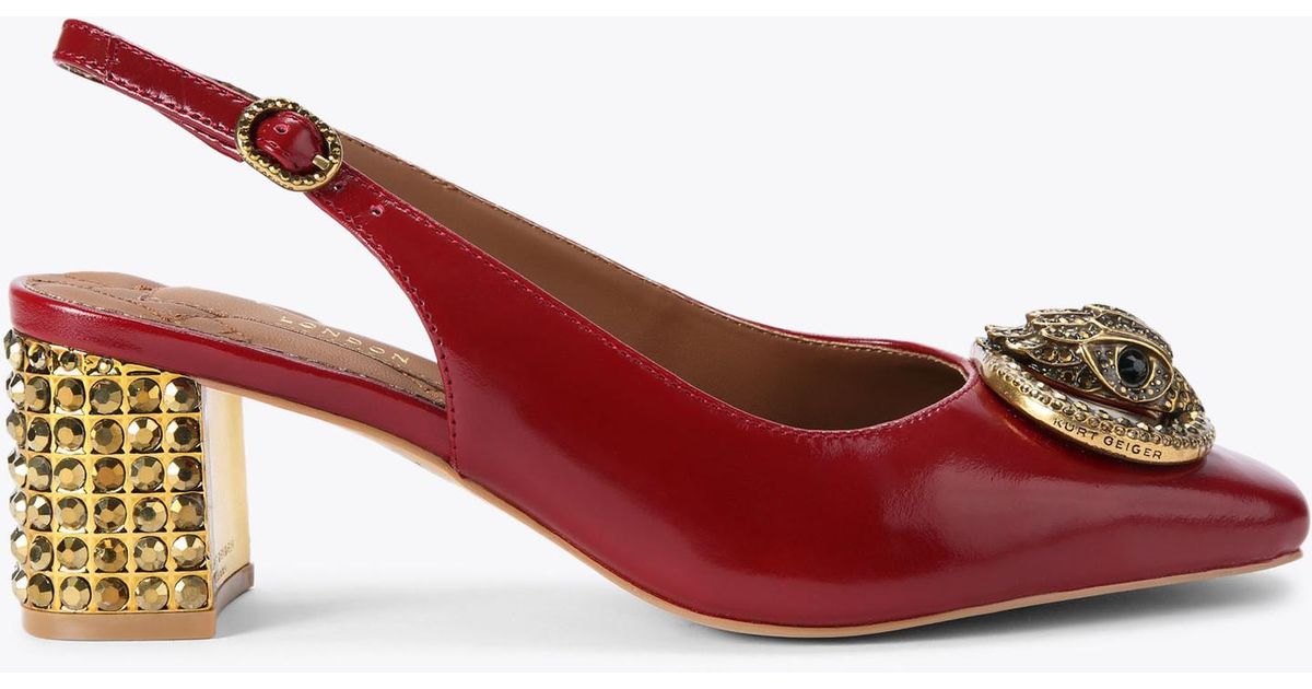Kurt Geiger Kurt Geiger Heels Patent Chelsea Block in Red | Lyst UK