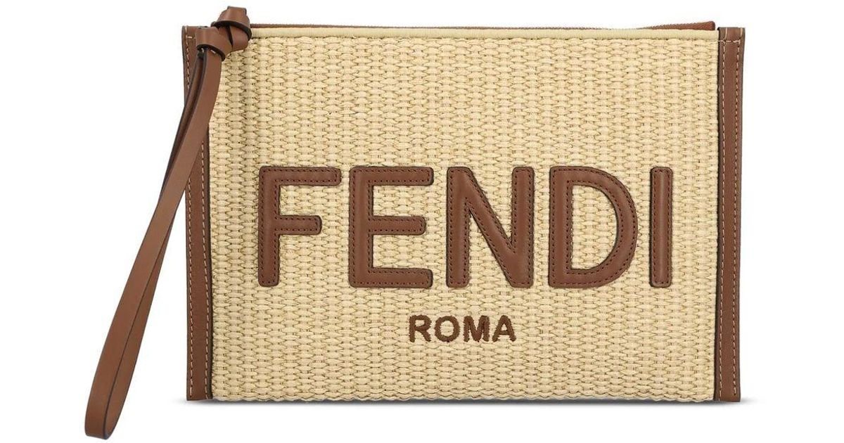 Fendi Chic Mini Pouch Handbag in Natural | Lyst