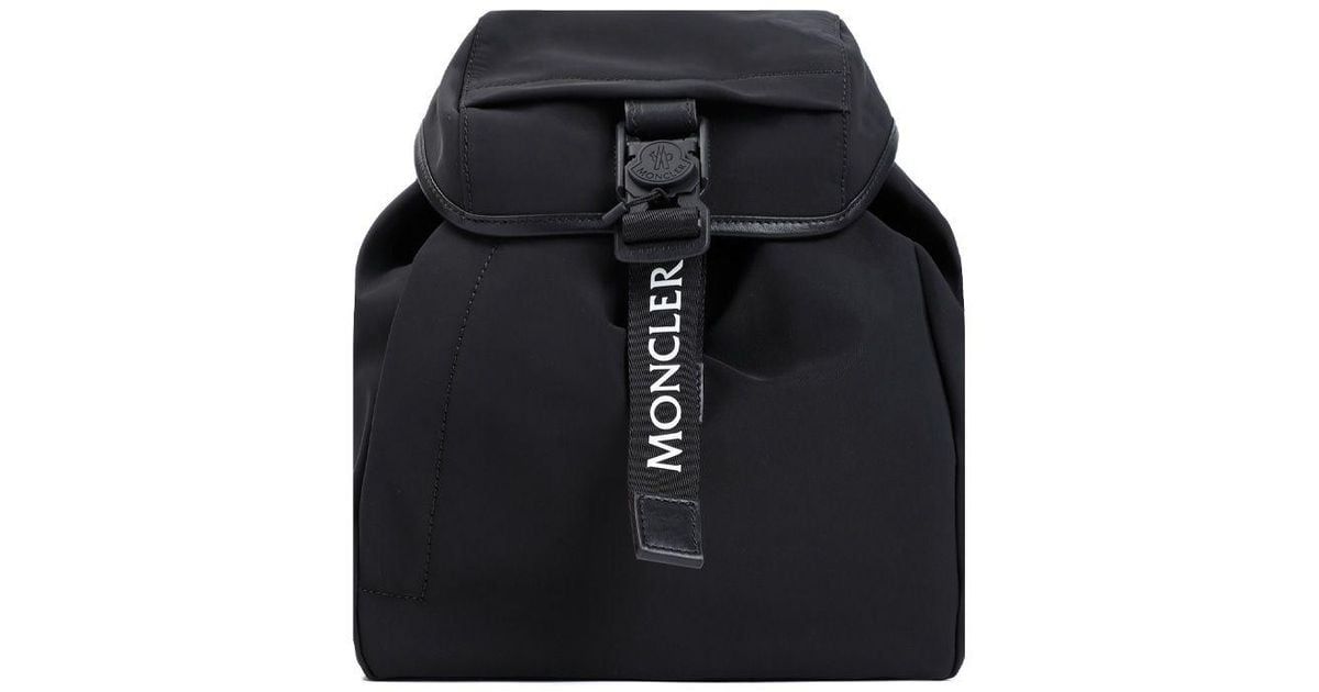 Moncler Chic Urban Mini Nylon Backpack With Leather Accents in Black | Lyst