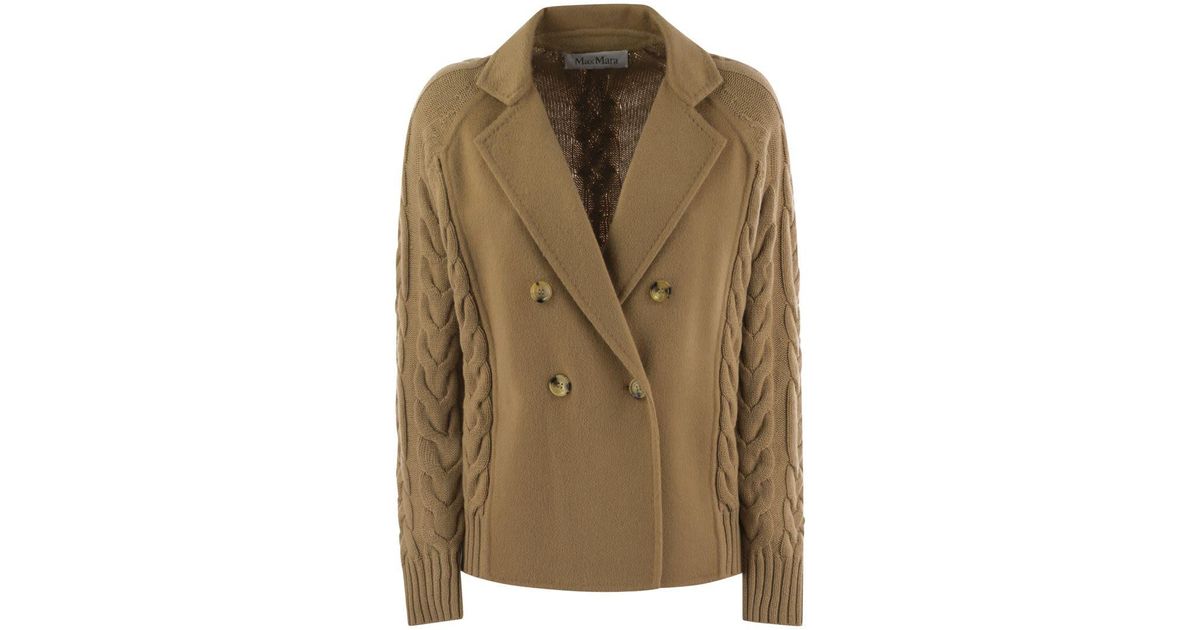 Max Mara Elegant Wool-Cashmere Caban Jacket in Green | Lyst