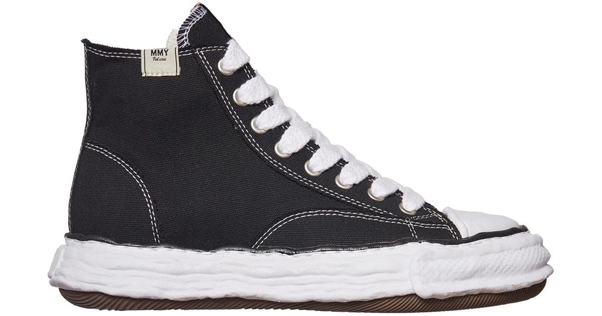 Maison Mihara Yasuhiro Leather High-Top Sneakers For in Black for Men ...