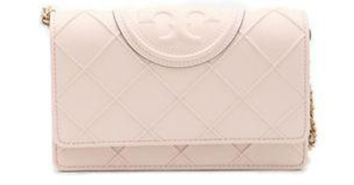 Tory Burch Elegant Quilted Mini Wallet With Chain Strap in Pink | Lyst