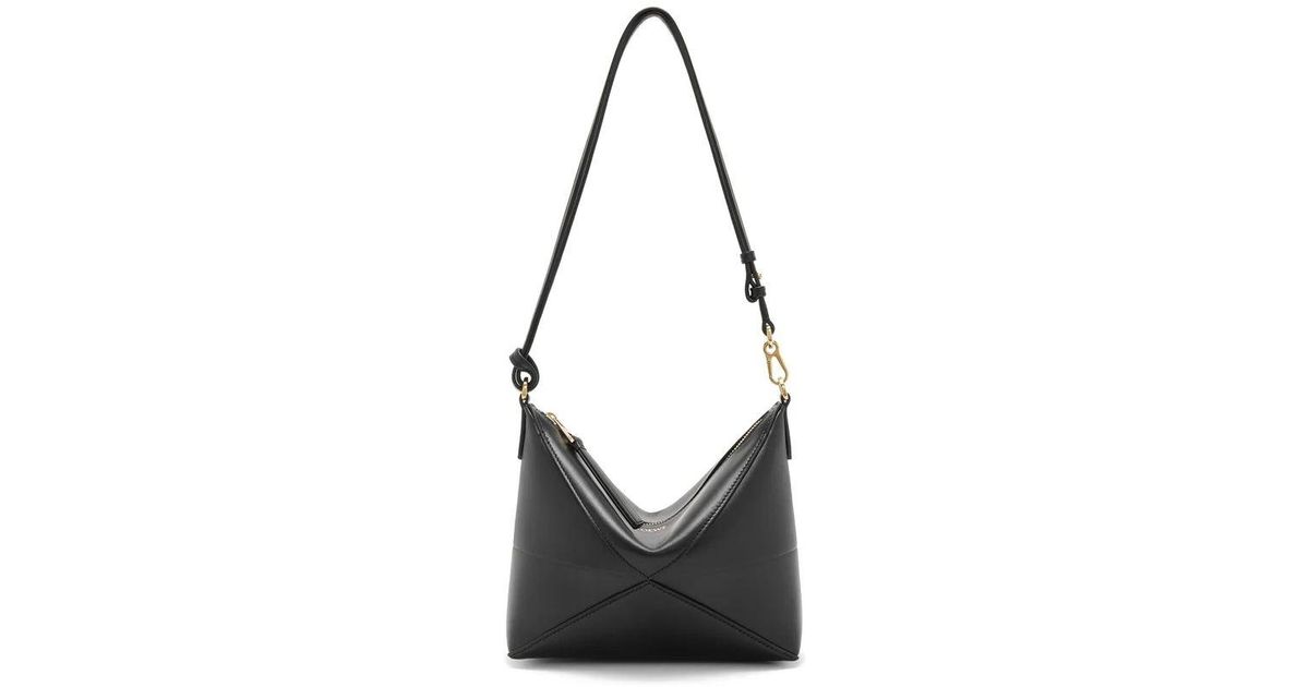 Loewe Puzzle Fold Mini Pouch Handbag in Black | Lyst