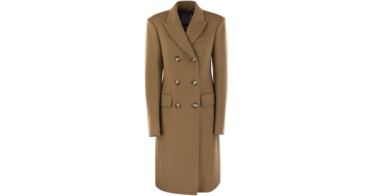 Max Mara Elegant Double-Breasted Wool Jacket in Natural | Lyst