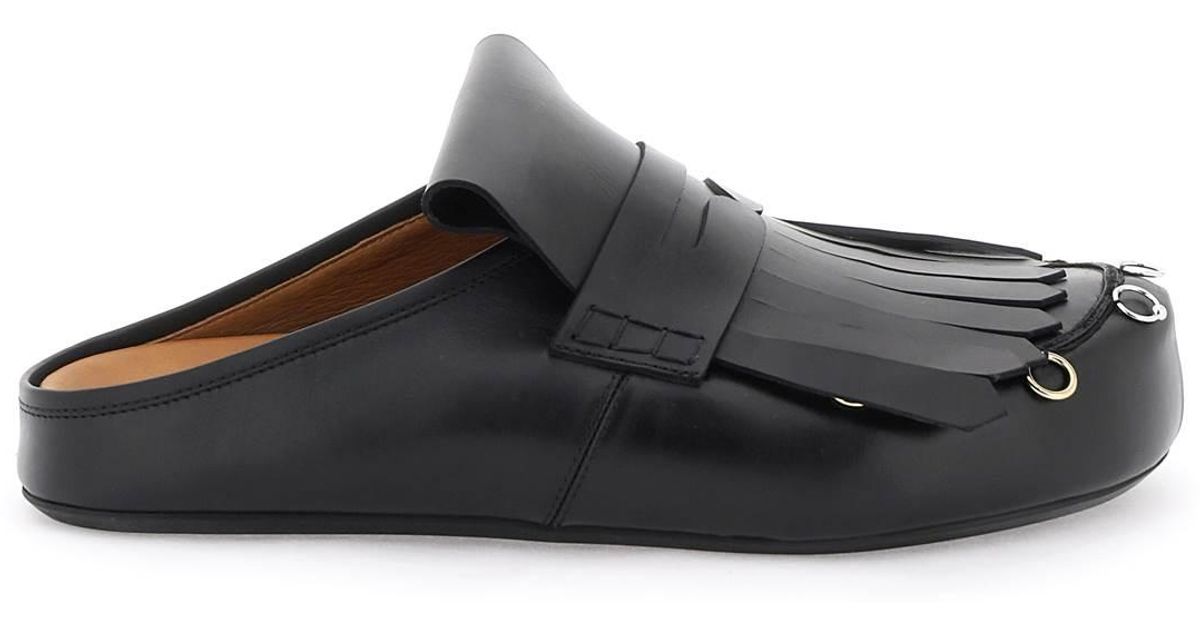 Marni Leather Clogs With Bangs And Piercings in Black for Men | Lyst