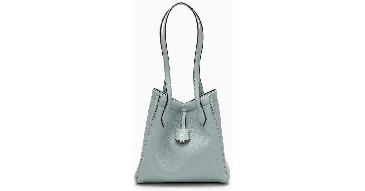 Fendi Light Origami Pebbled Leather Tote Handbag For in Blue | Lyst
