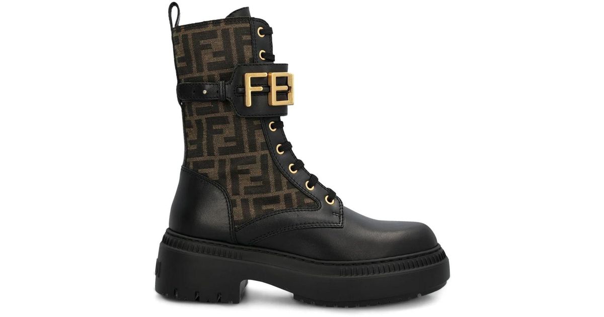 Fendi Graphy Biker Boot in Black | Lyst