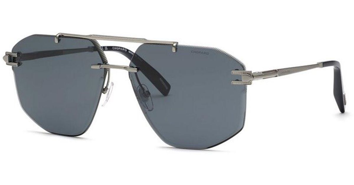 Chopard Sleek Metallic Sunglasses in Gray for Men | Lyst