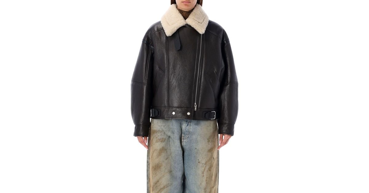 Acne Studios Lakota Shearling Jacket in Black | Lyst