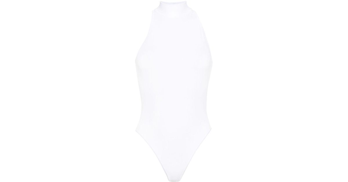 Alaïa Sleeveless Turtleneck Bodysuit For in White | Lyst