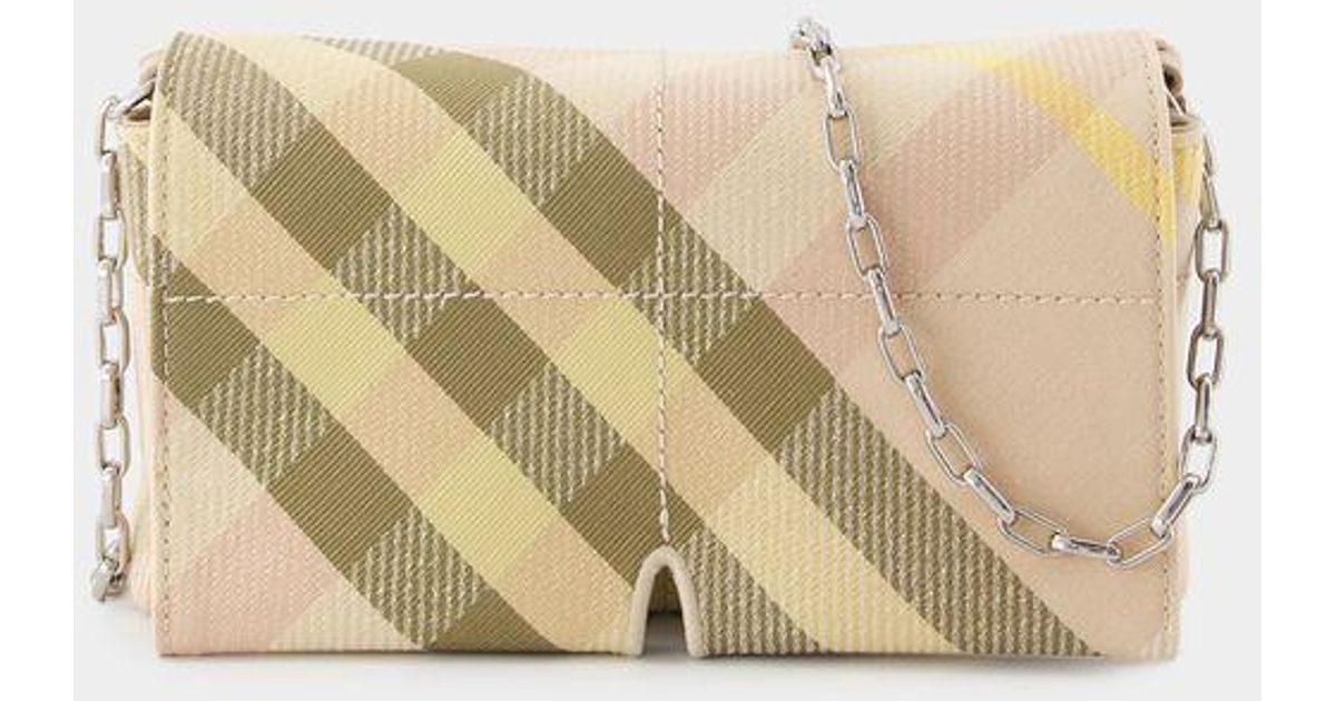 Burberry Mini Wallet On Chain in Natural | Lyst