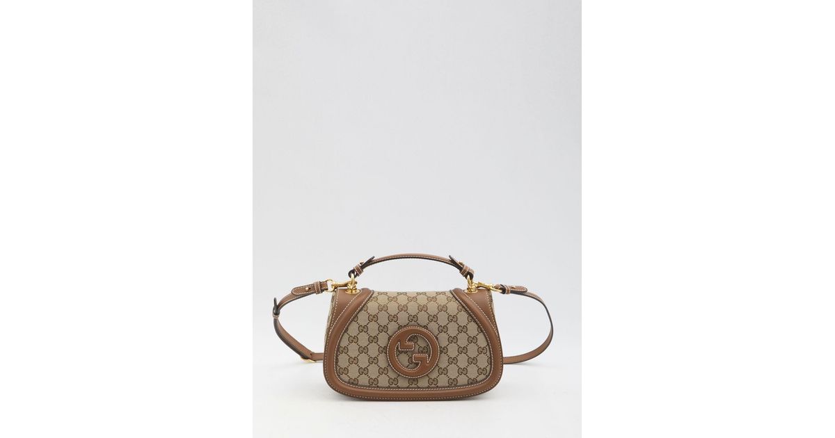Gucci Mini Handbag With Round Logo in Natural | Lyst