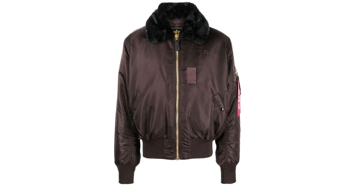 Alpha Industries B-15 Aviator Bomber Jacket in Brown for Men | Lyst