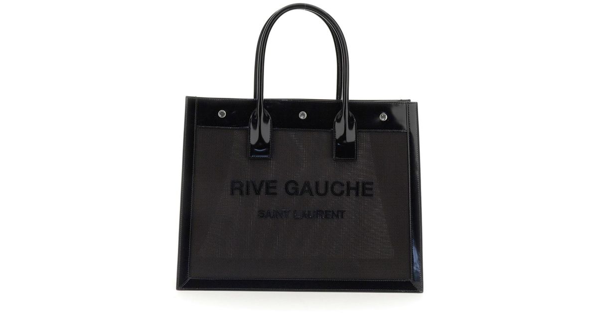 Saint Laurent Mini Double Handle Handbag With Button Closure in Black ...