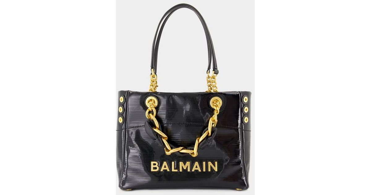 Balmain Mini Soft Small Shopper Handbag in Black | Lyst