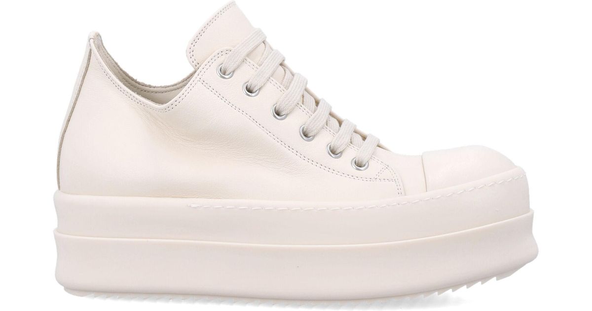 Rick Owens Mega Bumper Low Sneakers in Natural | Lyst
