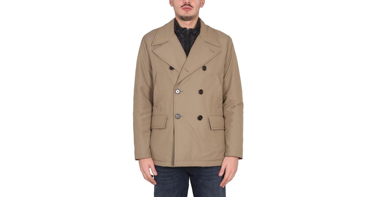 Fay Double Front Trench Coat in Natural for Men | Lyst