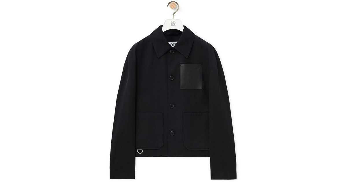 Loewe Premium Wool Blend Workwear Jacket in Black for Men | Lyst