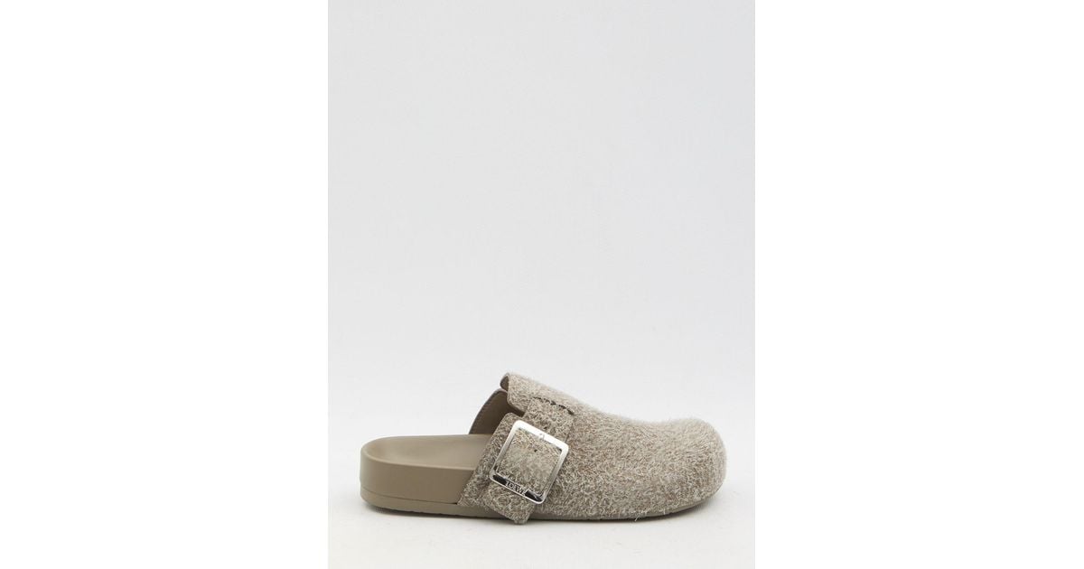 Loewe Ergonomic Buckle Clogs With Square Buckle in White | Lyst